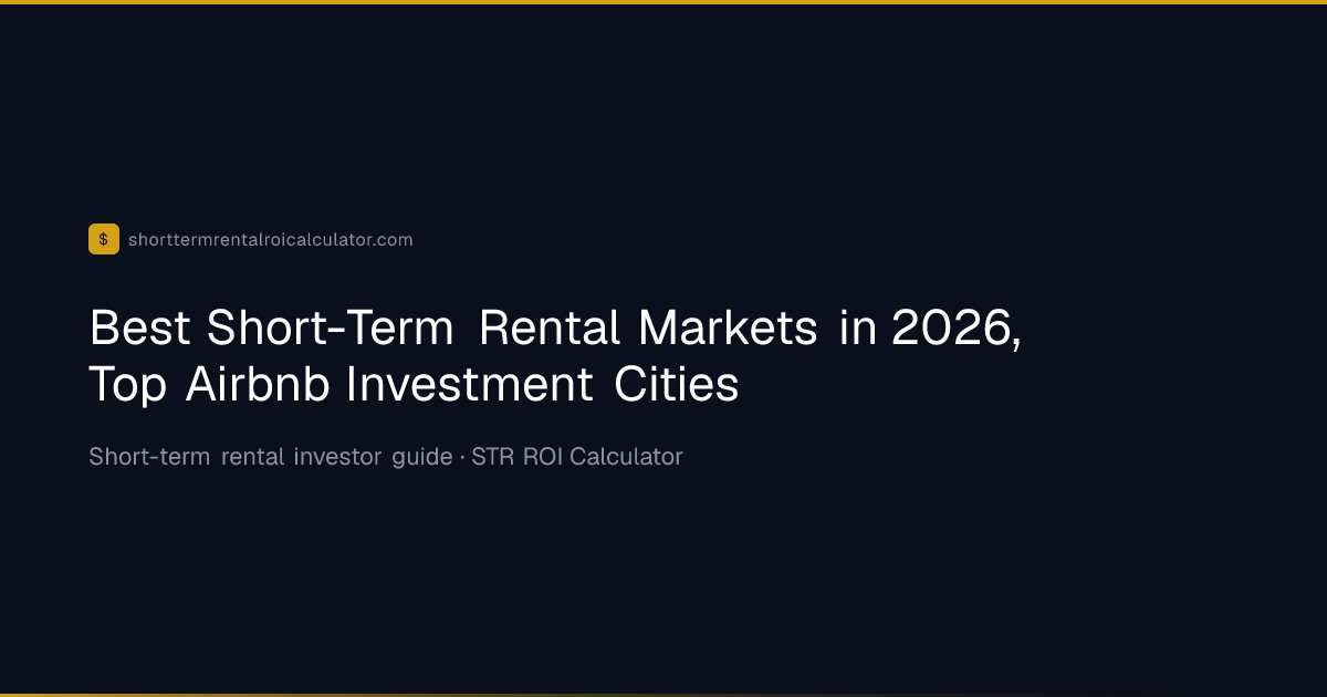 Best Short-Term Rental Markets in 2026, Top Airbnb Investment Cities ...